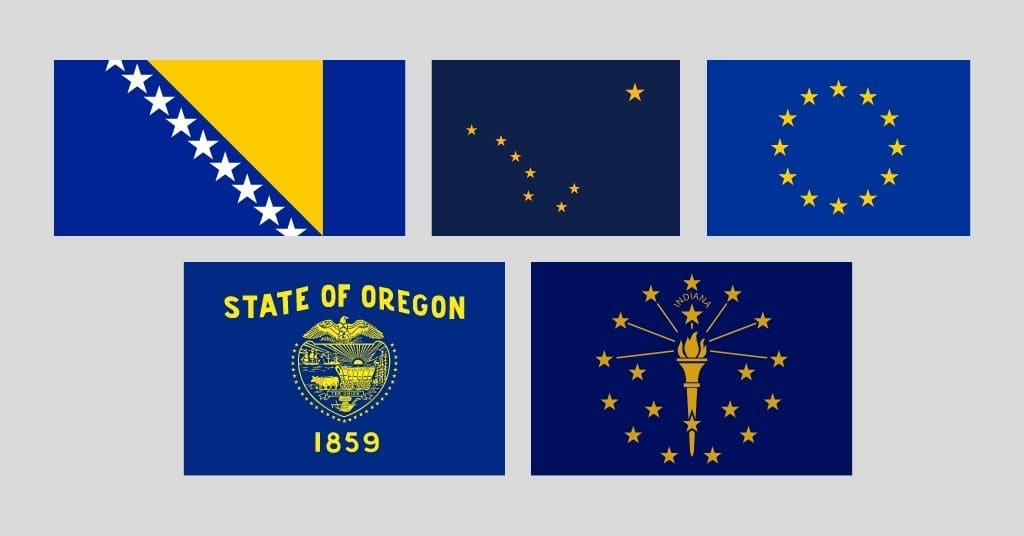 Blue and Yellow Flag With Stars: +5 Flags - Eggradients.com